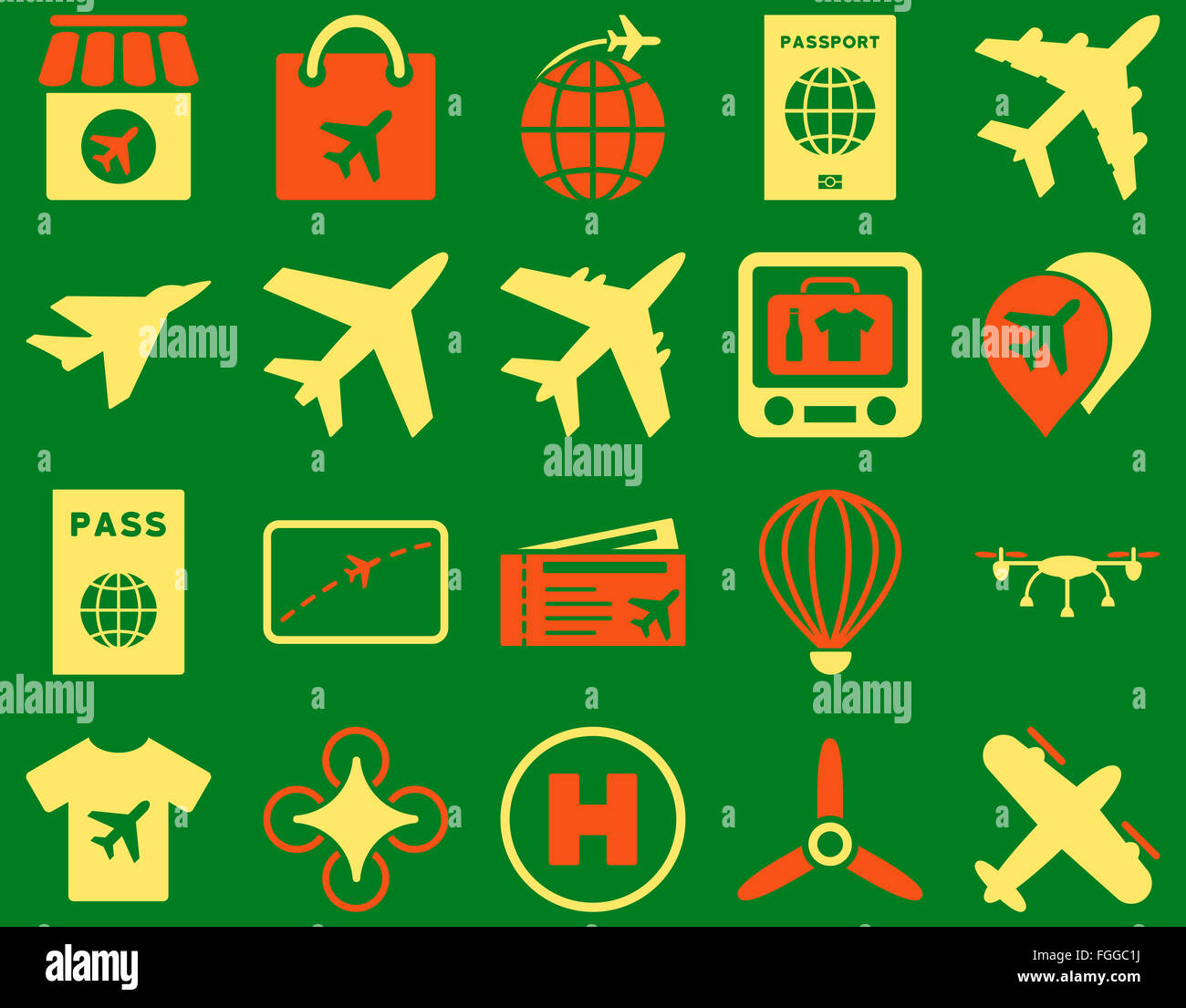 Airport Icon Set Stock Photo - Alamy