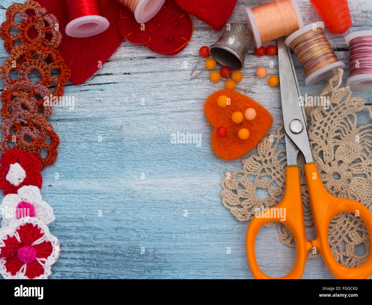 sewing machine with sewing equipment Stock Photo - Alamy
