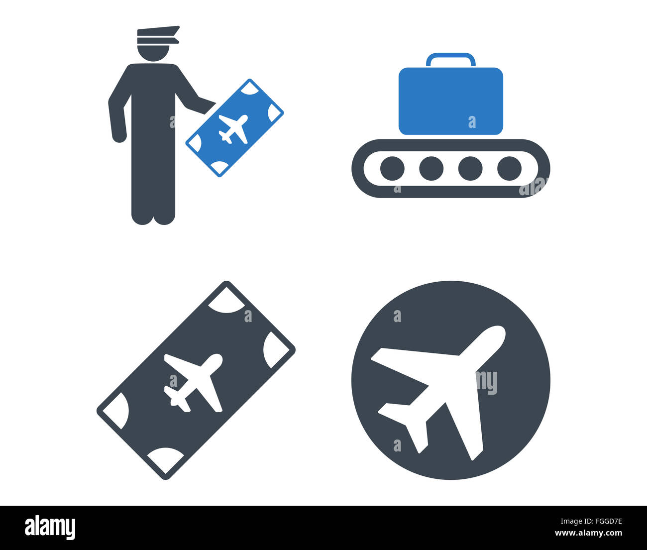 Aviation Icon Set Stock Photo - Alamy