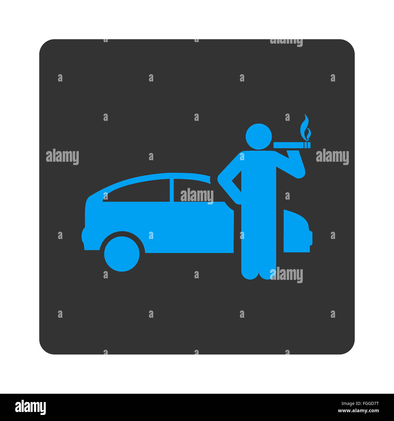 Smoking taxi driver icon Stock Photo - Alamy