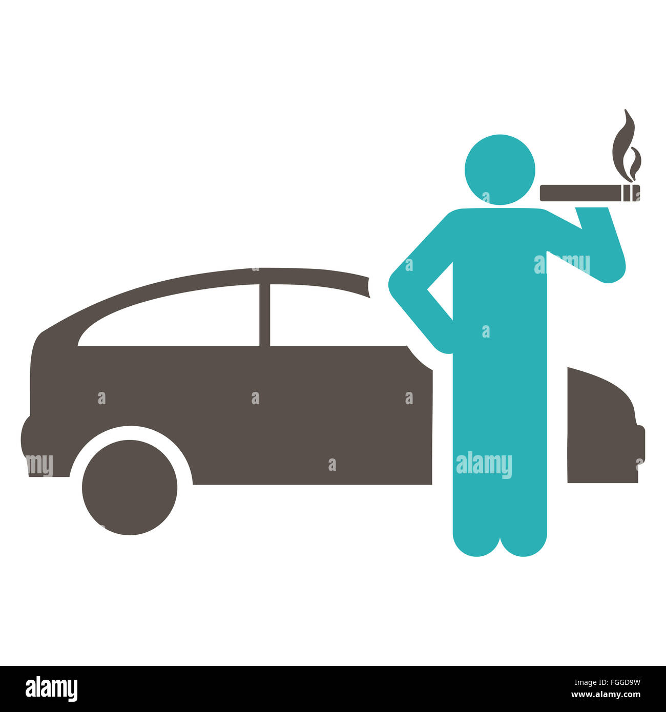 Smoking taxi driver icon Stock Photo - Alamy