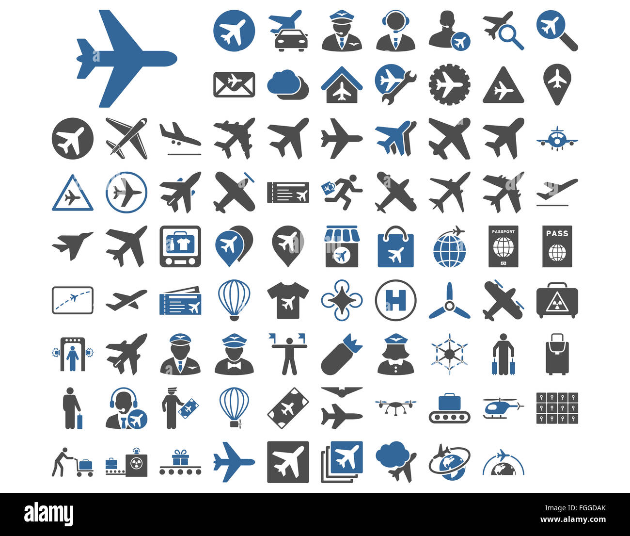 Aviation Icon Set Stock Photo - Alamy