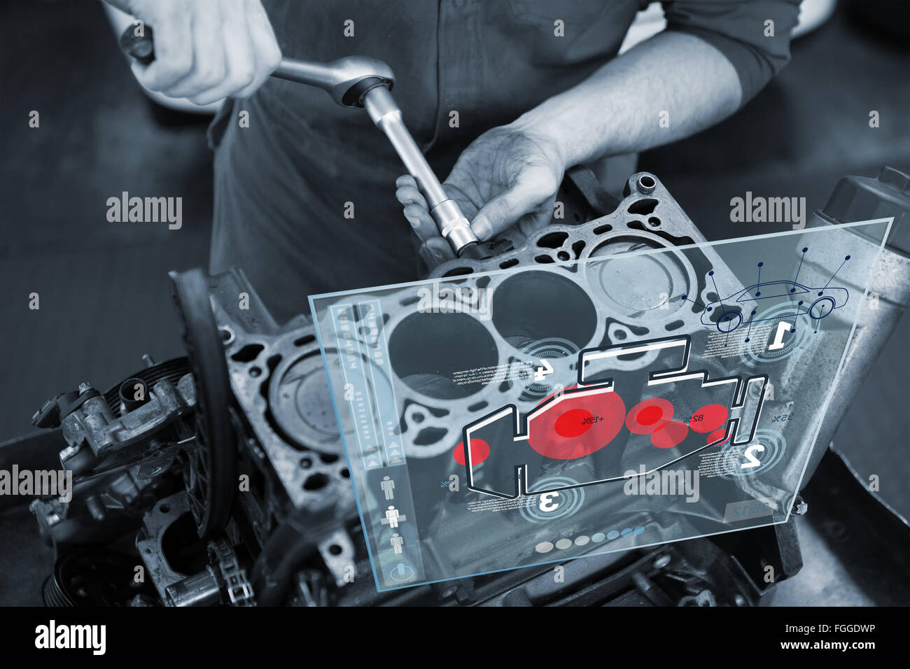 Composite image of engine interface Stock Photo - Alamy