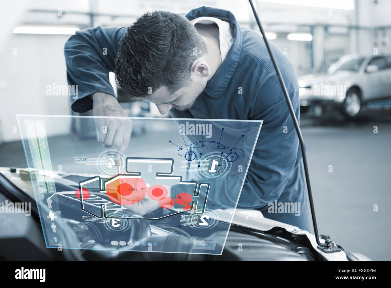 Composite image of engine interface Stock Photo - Alamy