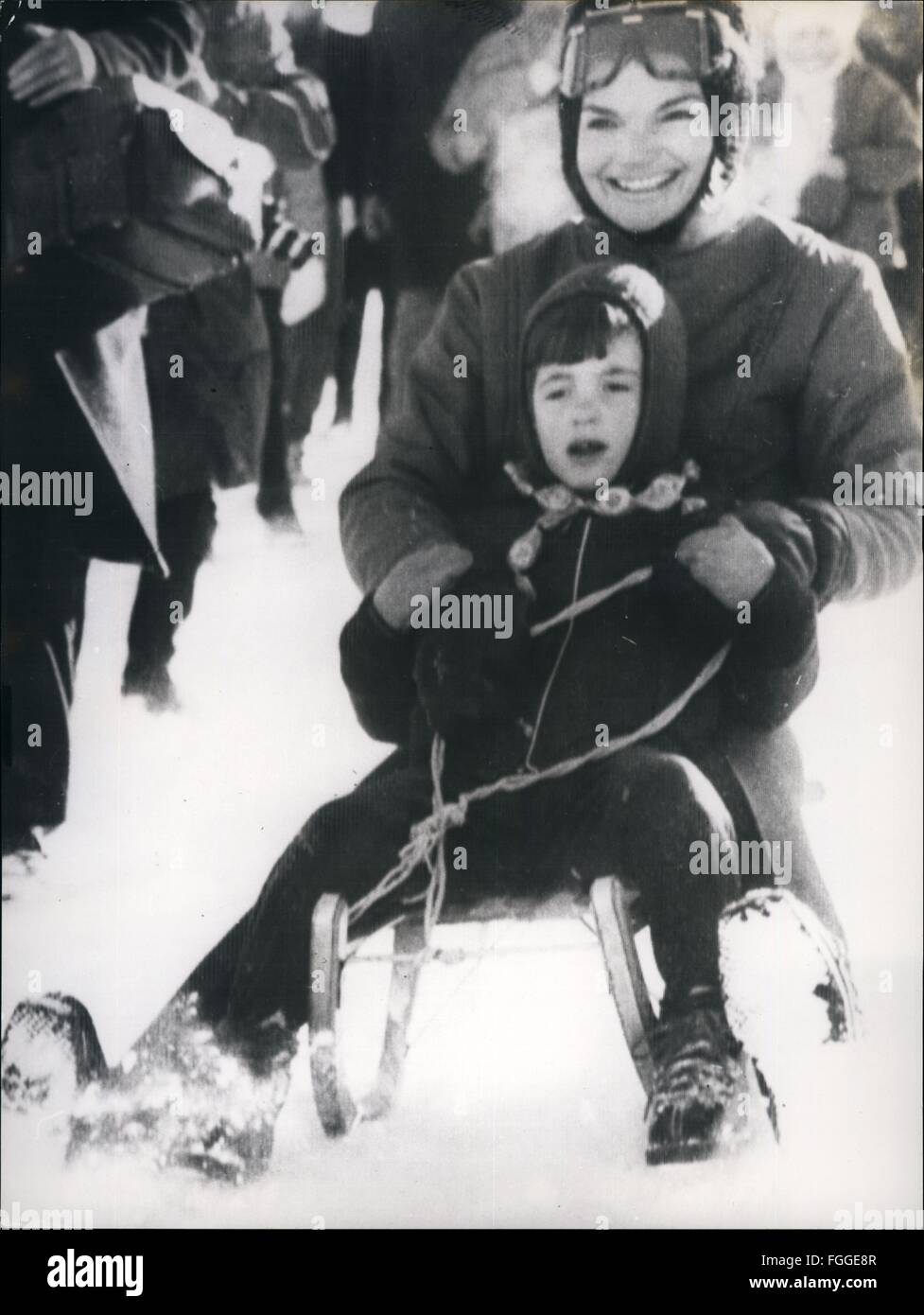 1968 - Jackie Onassis Kennedy with John snow sledding © Keystone ...