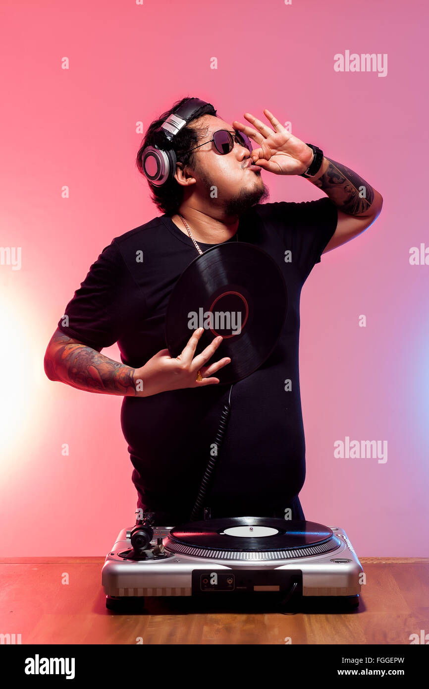 dj tatoo fat guy entertainment open chill out music disc jockey vinyl ...