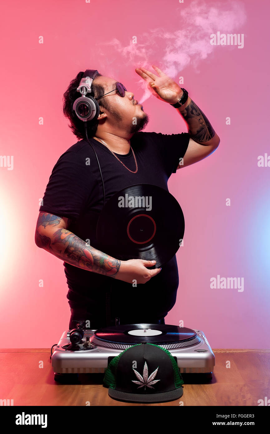 dj tatoo fat guy entertainment open chill out music disc jockey vinyl ...