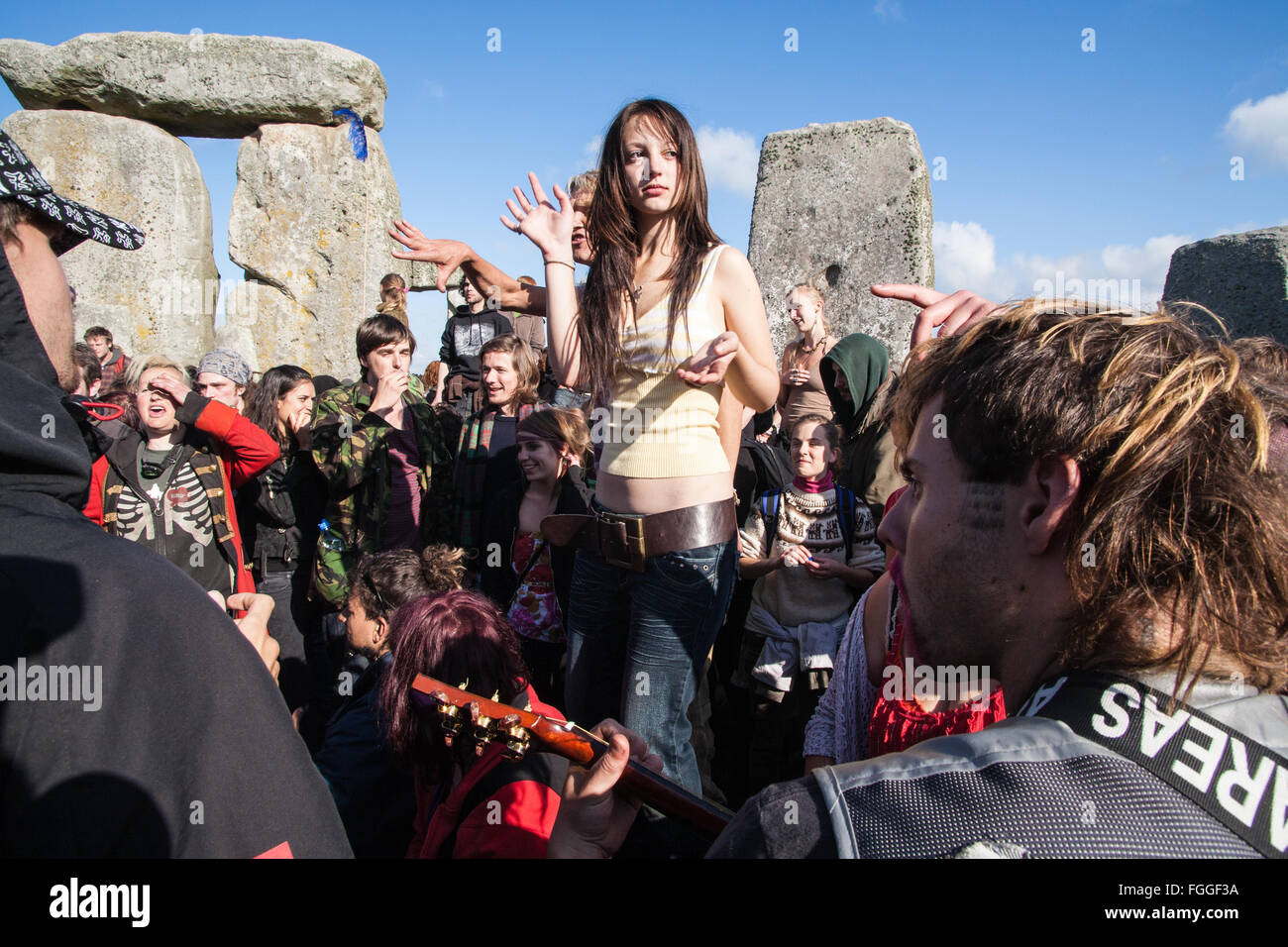 Dancing at Stonehenge,Summer Solstice sunrise June,Wiltshire,England ...