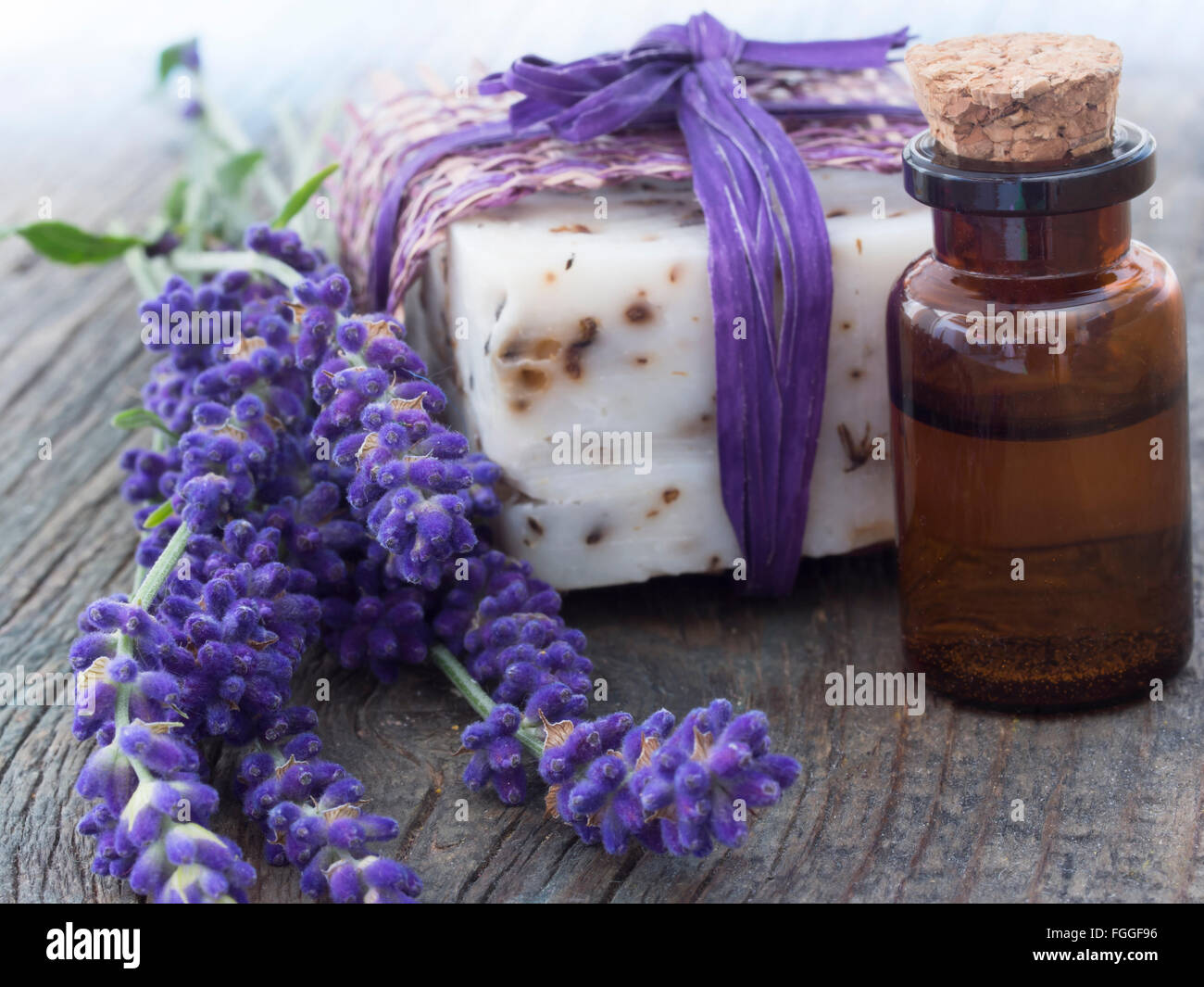 lavender spa arrangement Stock Photo - Alamy