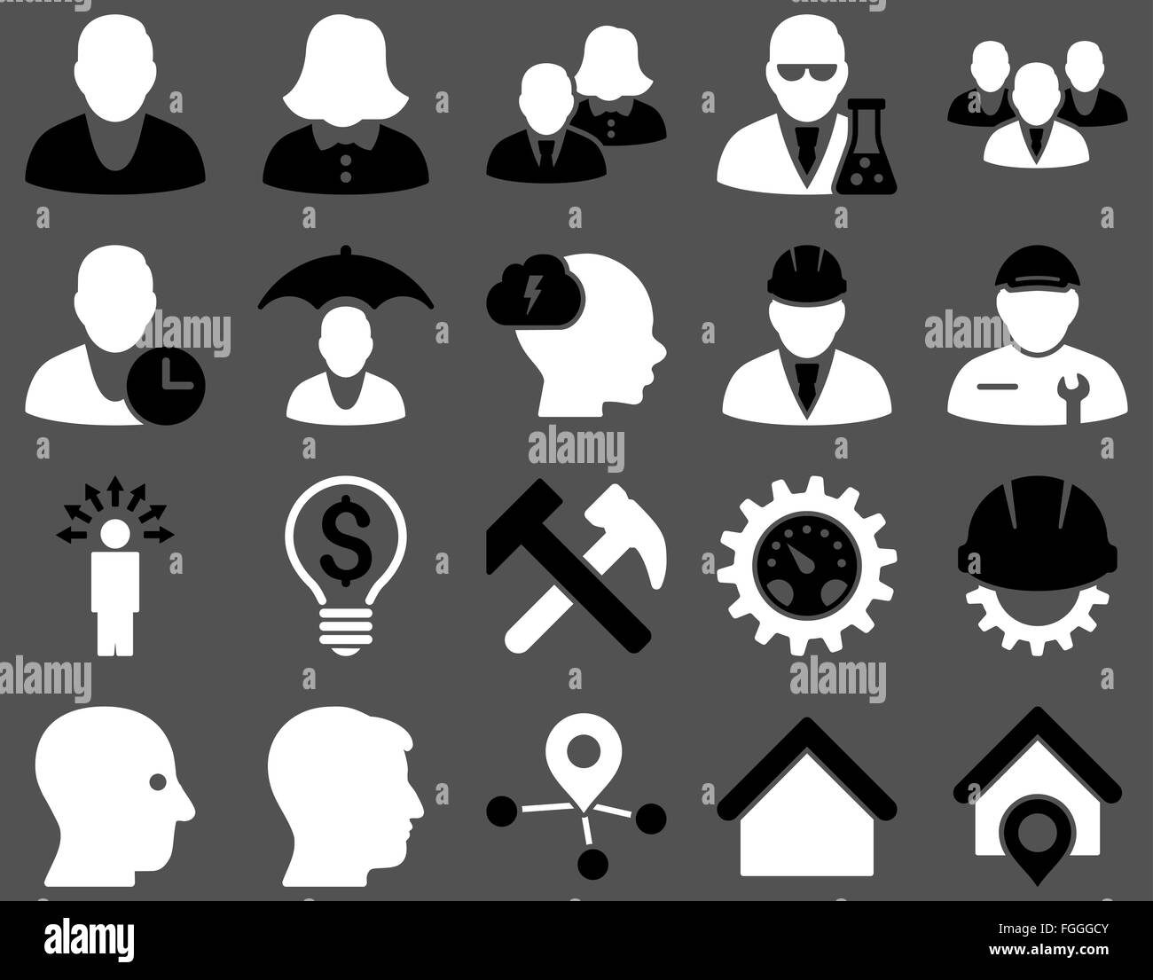 Client and business icon set Stock Photo - Alamy