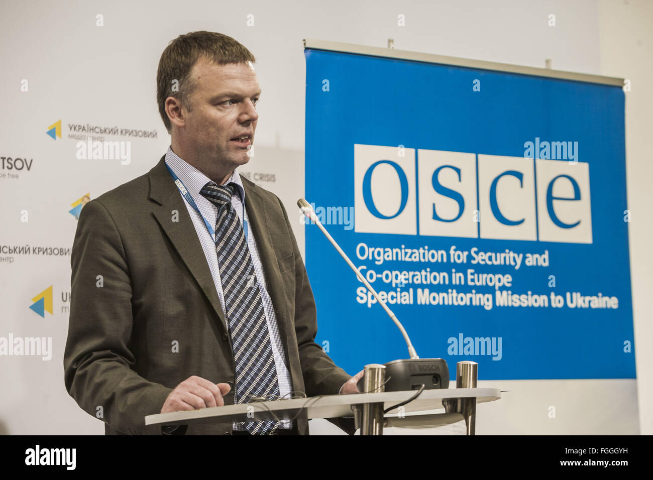 Kiev, Kiev, Ukraine. 19th Feb, 2016. Alexander Hug, the SMM's Principal ...