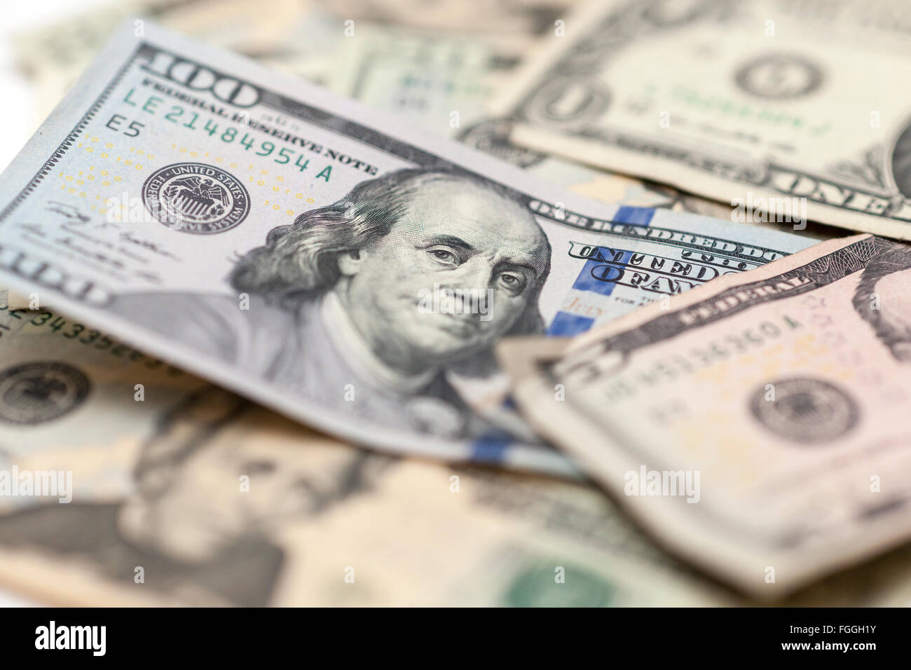 New York, USA. 19th Feb, 2016. A US one hundred dollar bill with ...