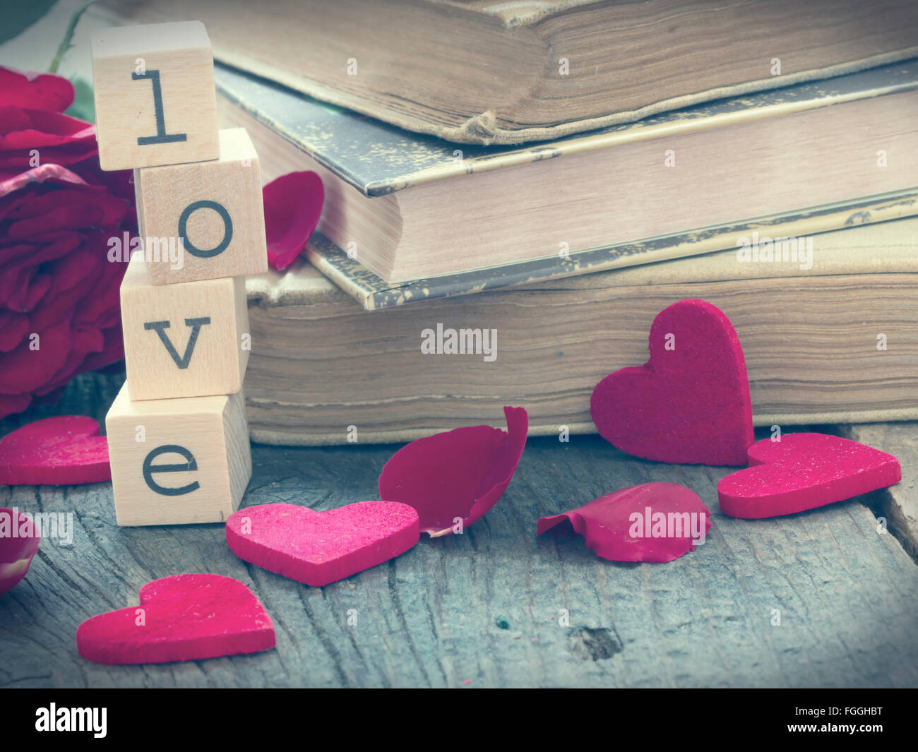 love concept with red roses Stock Photo - Alamy