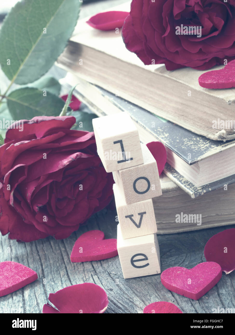love concept with red roses Stock Photo - Alamy