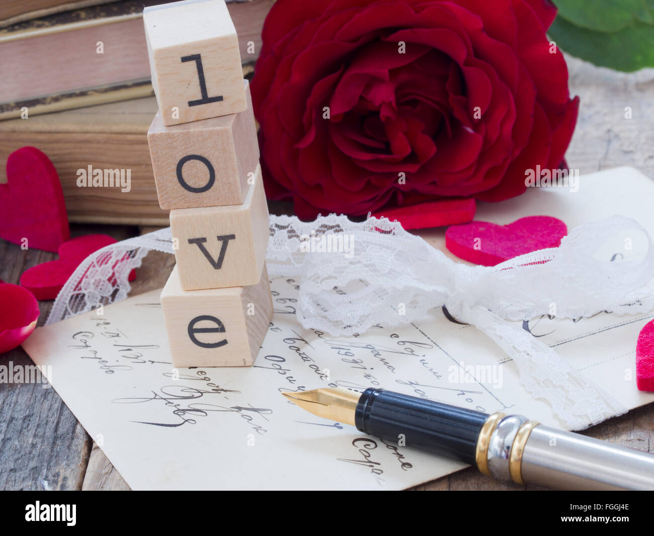 love concept with red roses Stock Photo - Alamy