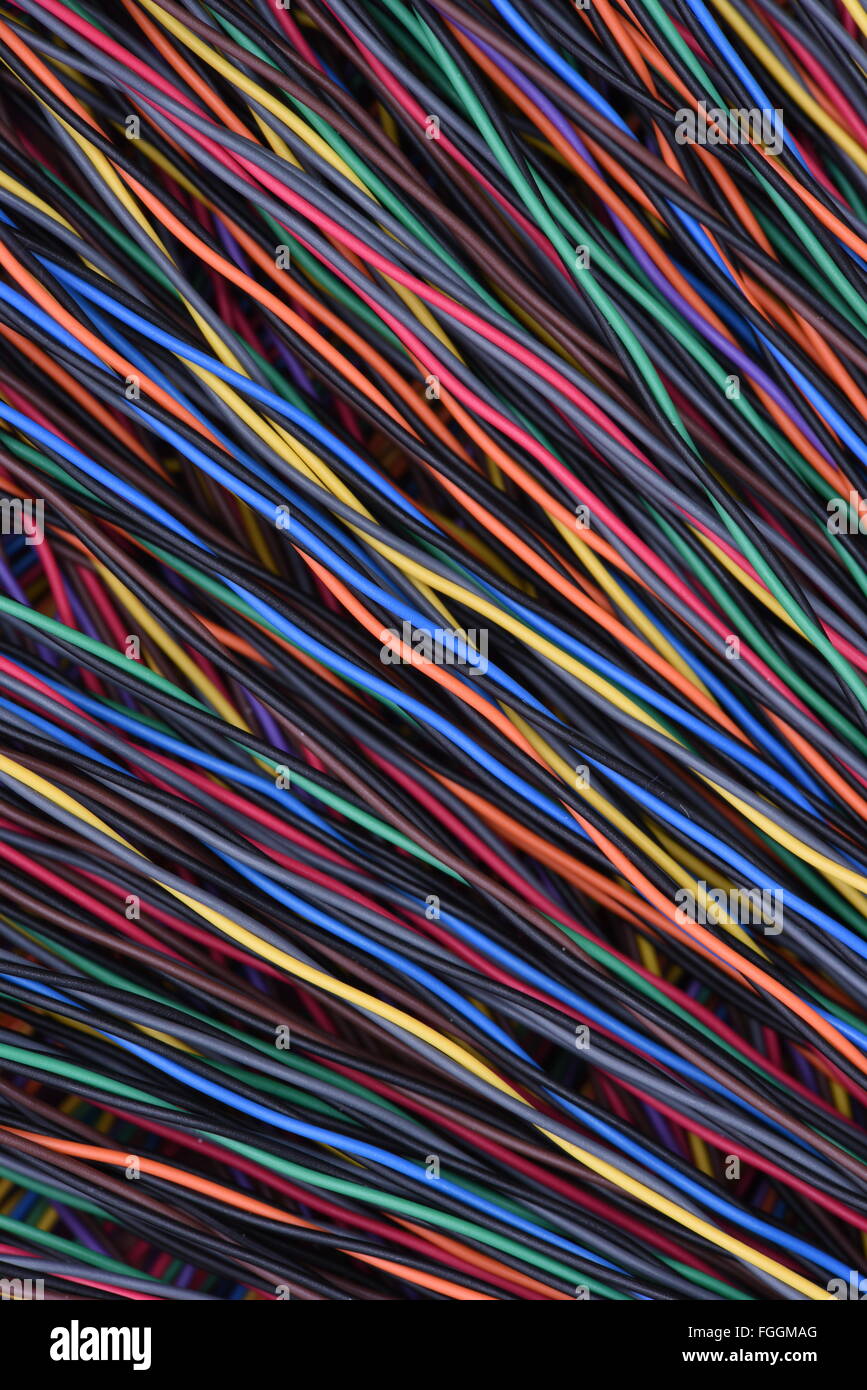 Colorful network cable and wire Stock Photo - Alamy