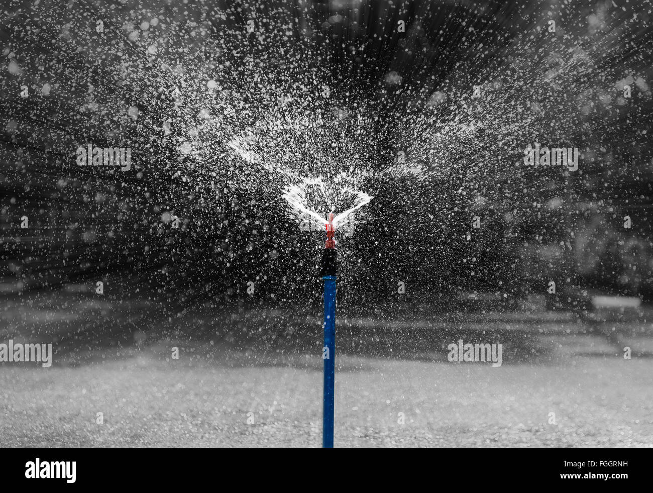 Water splashing surround from the head of automatic sprinkle watering ...