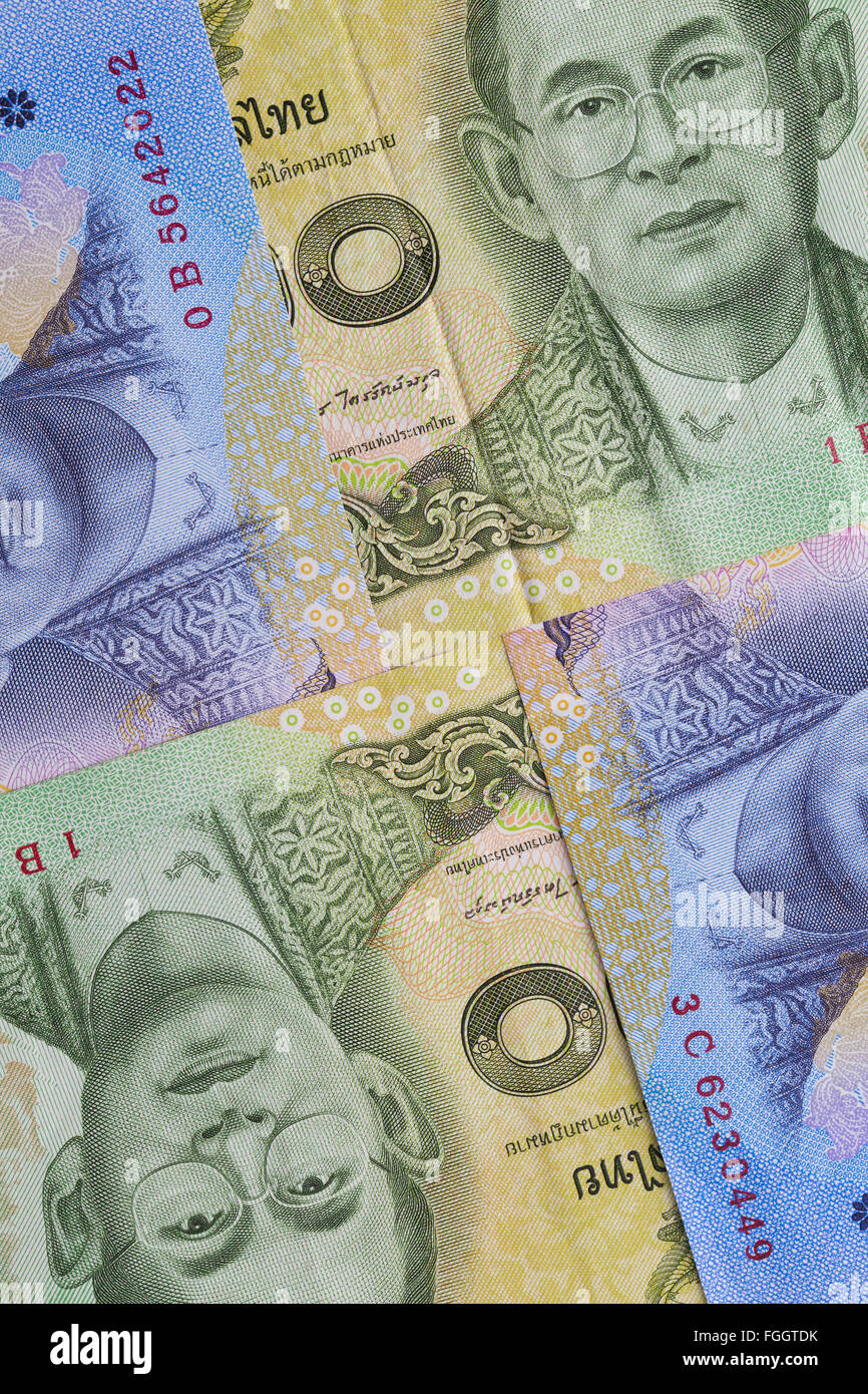 Detail of banknote and coin of Thai Baht of Thailand Stock Photo - Alamy