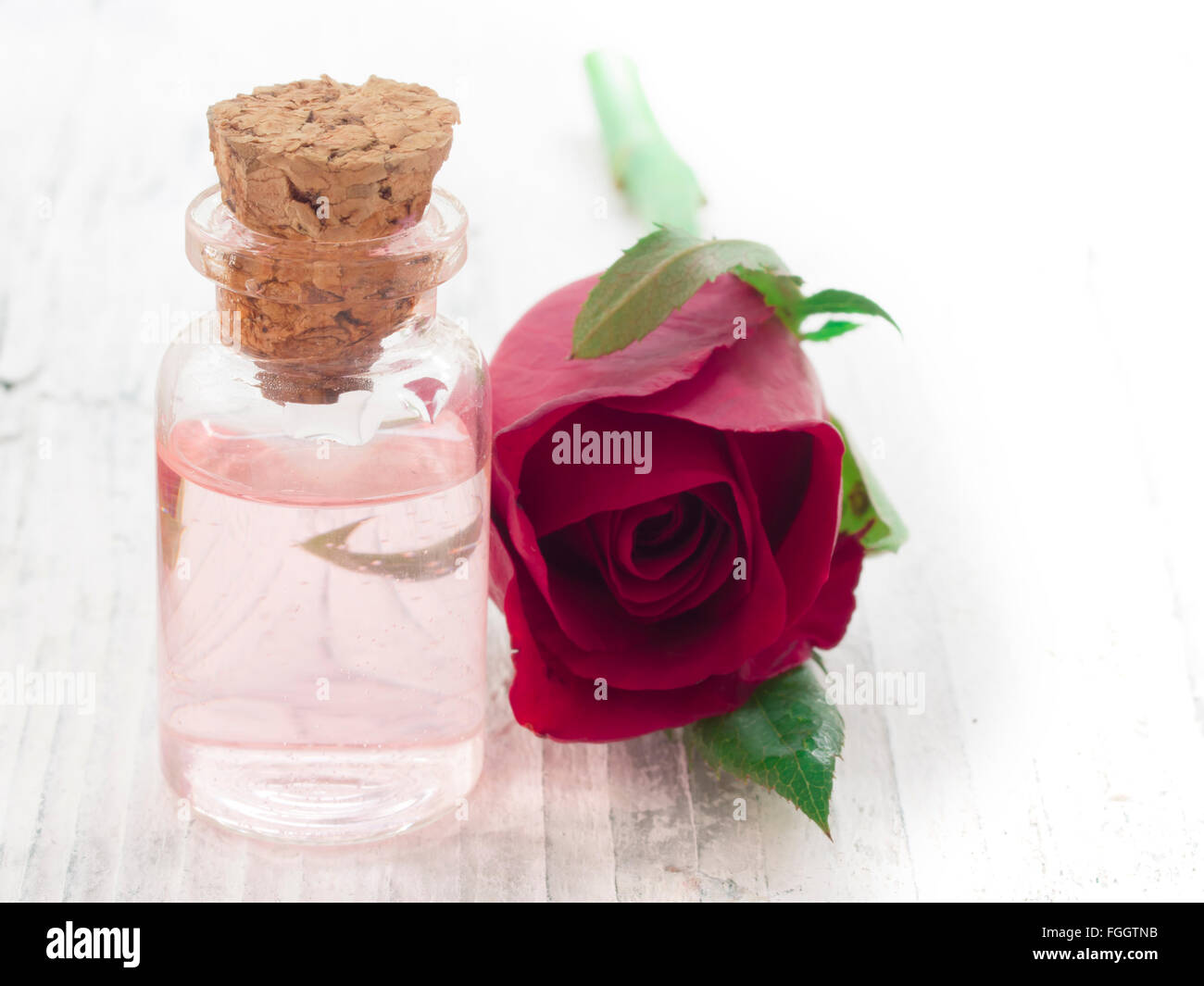 natural cosmetics with rose Stock Photo - Alamy