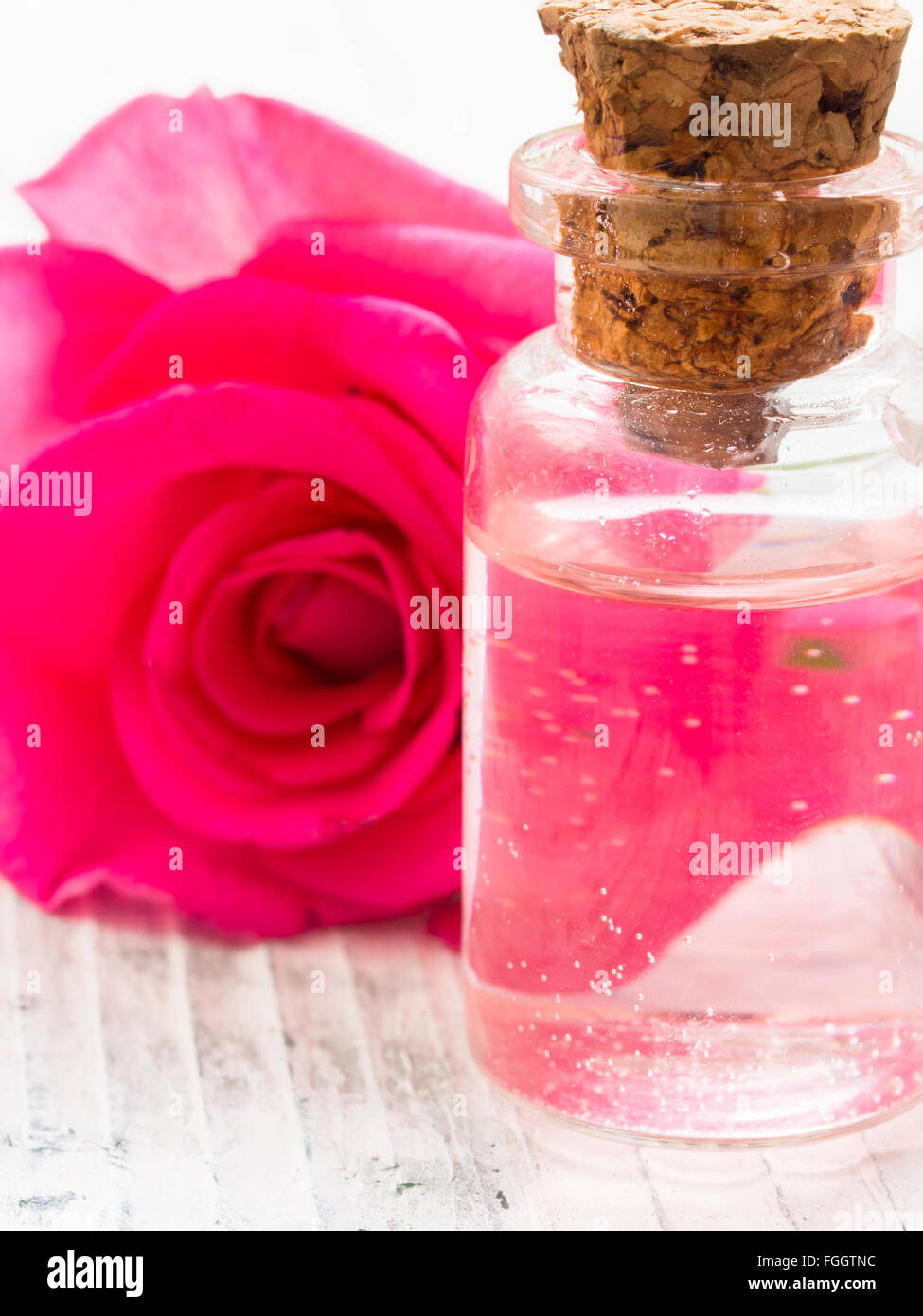 natural cosmetics with rose Stock Photo - Alamy