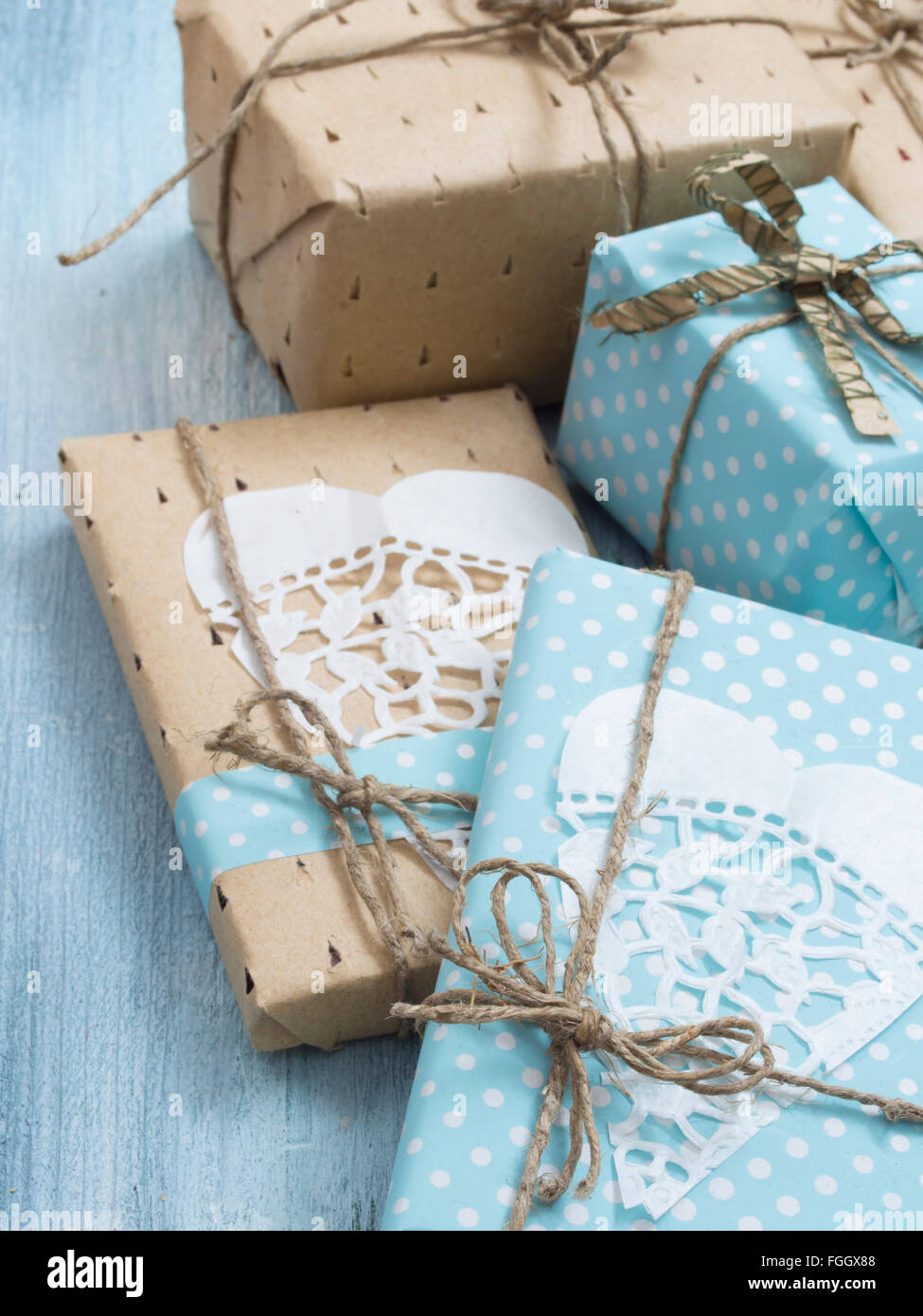 blue gift boxes Stock Photo - Alamy