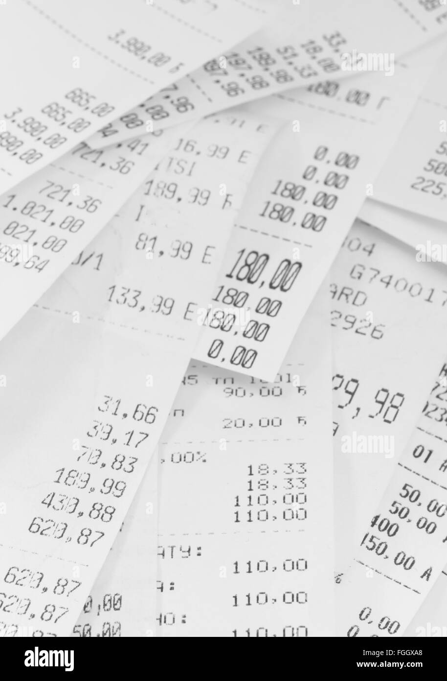 The receipts Black and White Stock Photos & Images - Alamy