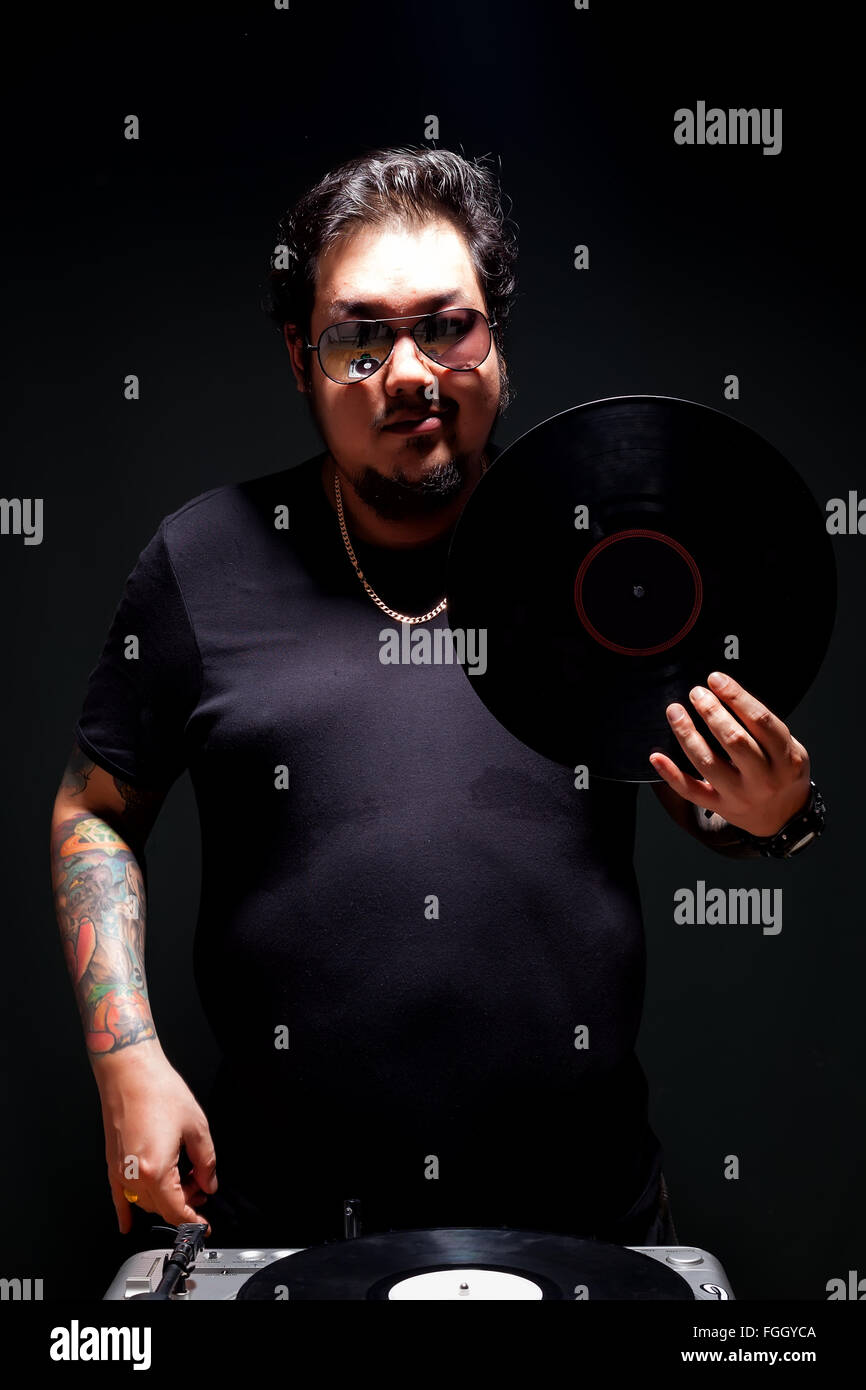 dj tatoo fat guy entertainment open chill out music disc jockey vinyl ...