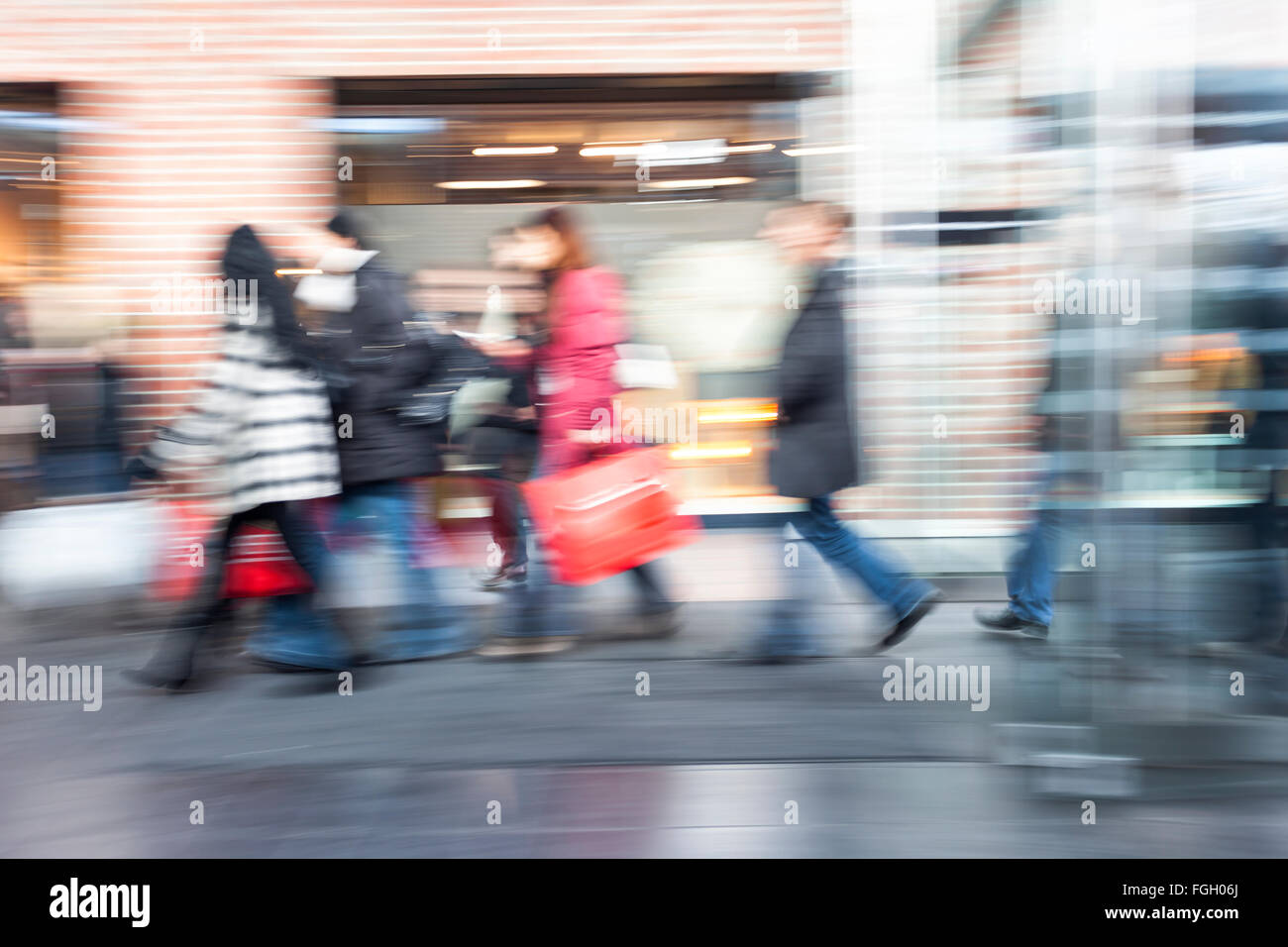 People rushing through corridor, motion blur Stock Photo - Alamy