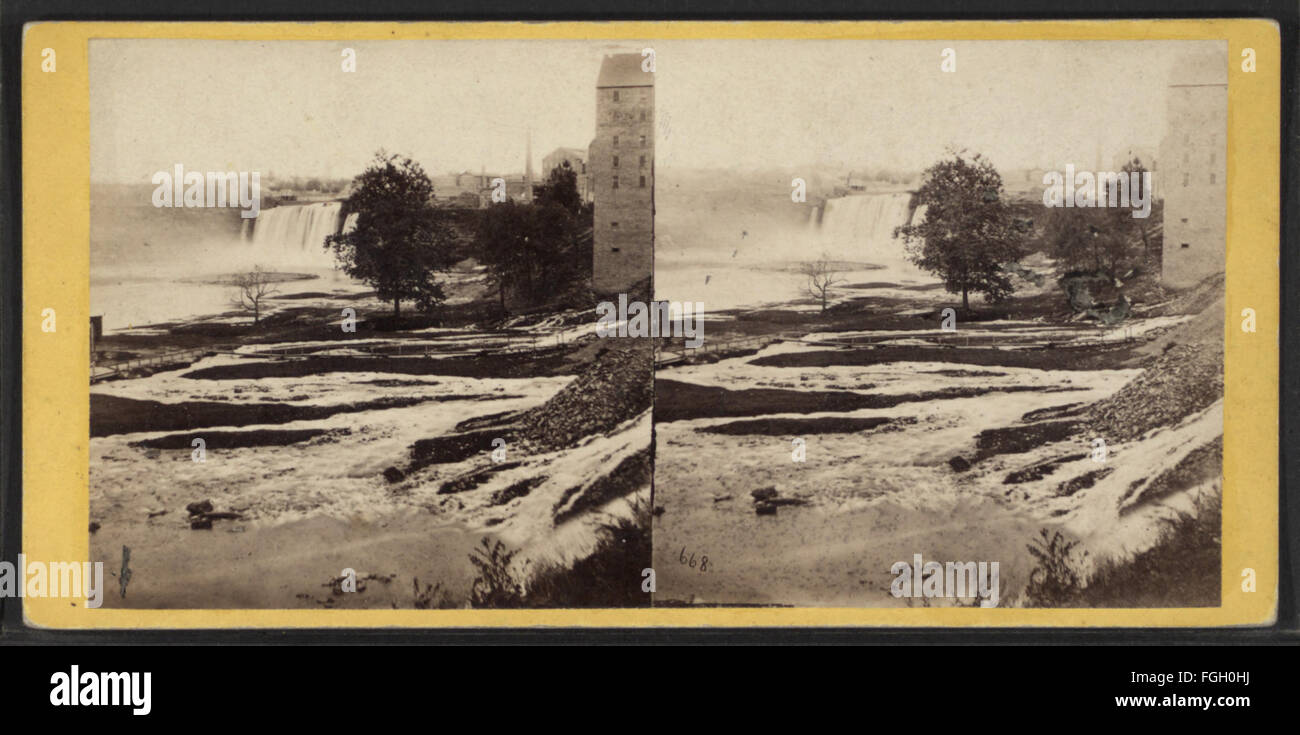 A photograph of Genesee Falls in Rochester, New York, taken by E. & H.T ...