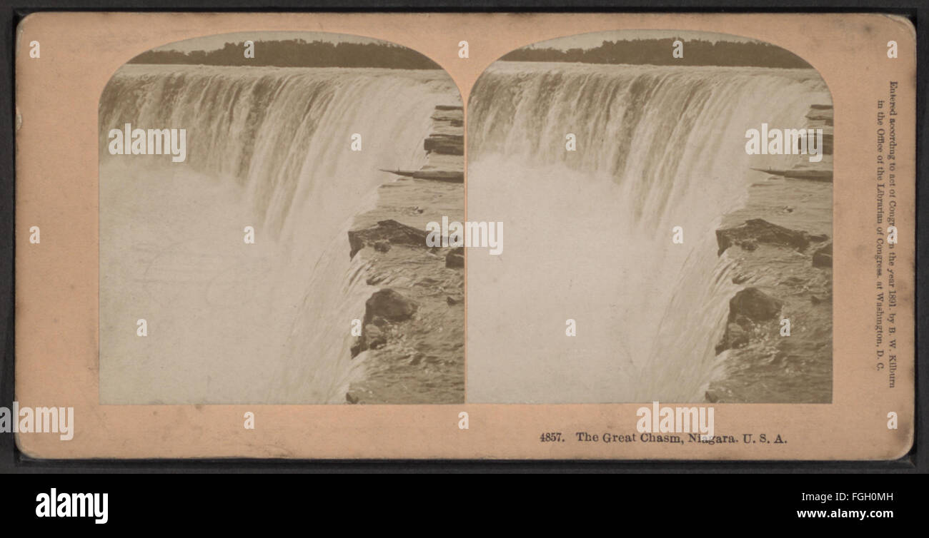 A dramatic view of the great chasm at Niagara Falls, showcasing the ...
