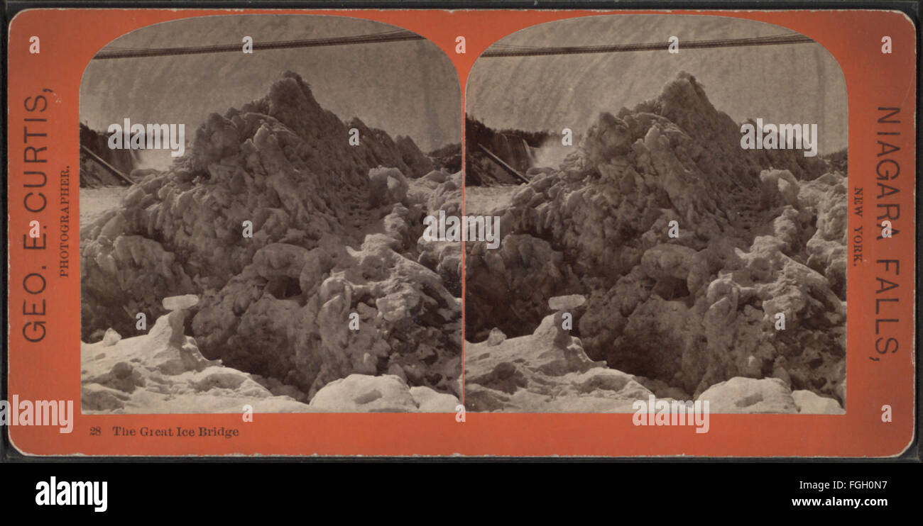 A photograph by George E. Curtis showing the Great Ice Bridge ...