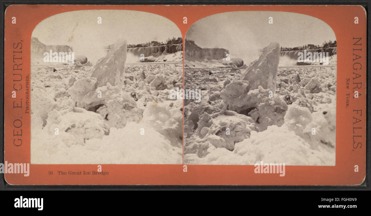 This photograph by George E. Curtis shows the great ice bridge ...