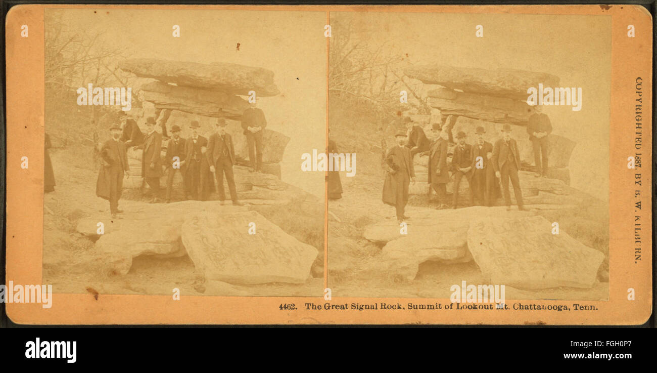 This photograph by Kilburn Brothers depicts the Great Signal Rock at ...