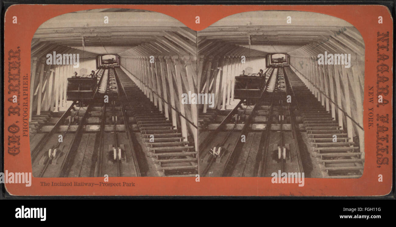 A photograph by George Barker showing the Inclined Railway in Prospect ...
