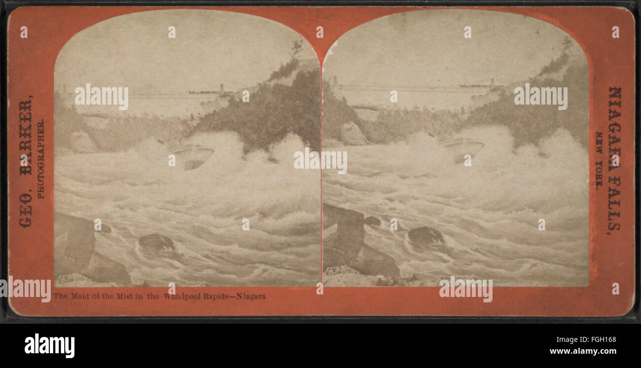 A photograph by George Barker showing the Maid of the Mist boat ...