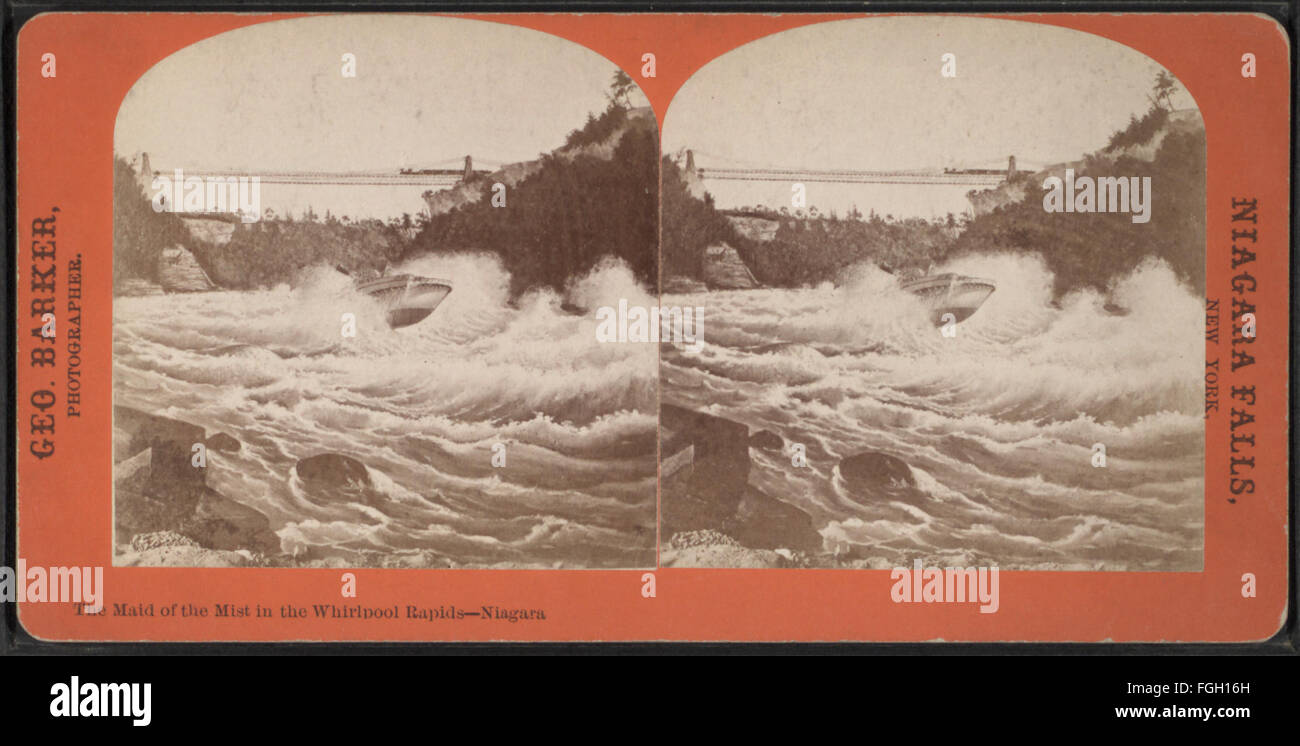 A photograph by George Barker showing the Maid of the Mist boat ...