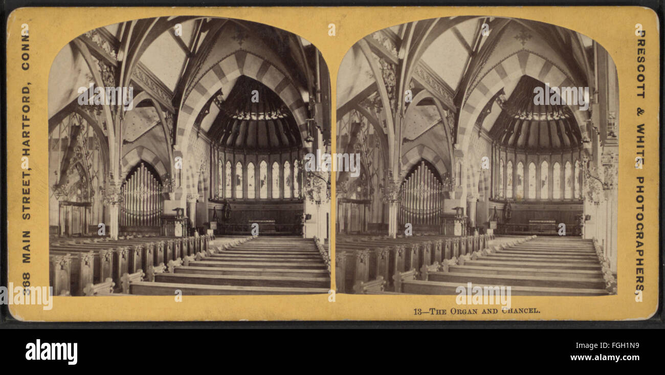 A photograph of the organ and chancel in a church, captured by Prescott ...