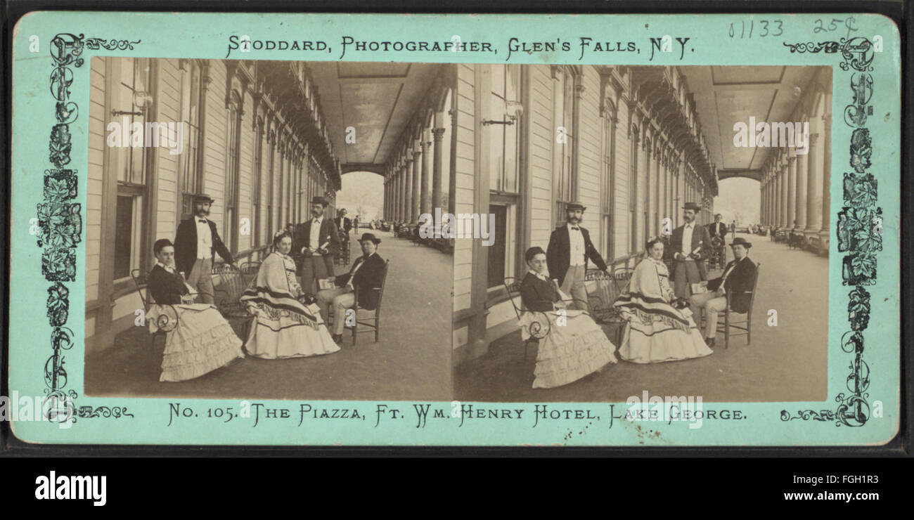 A photograph by Seneca Ray Stoddard showing the piazza of the Fort ...