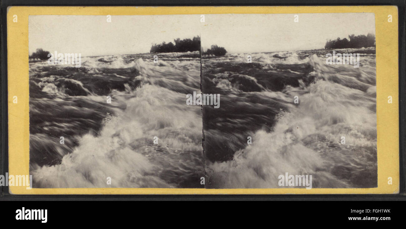 A dramatic scene capturing the rapids of a river, with the view ...