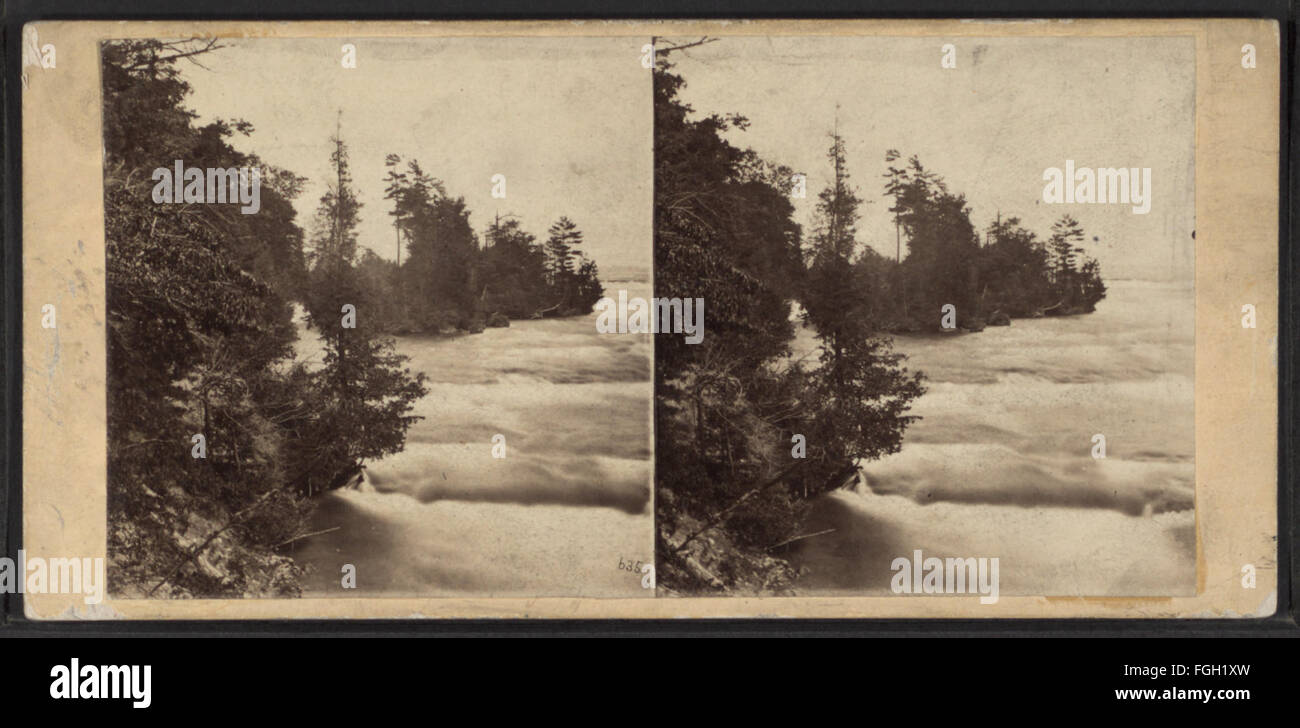 A photograph by E. & H.T. Anthony showing the rapids on the Canada side ...