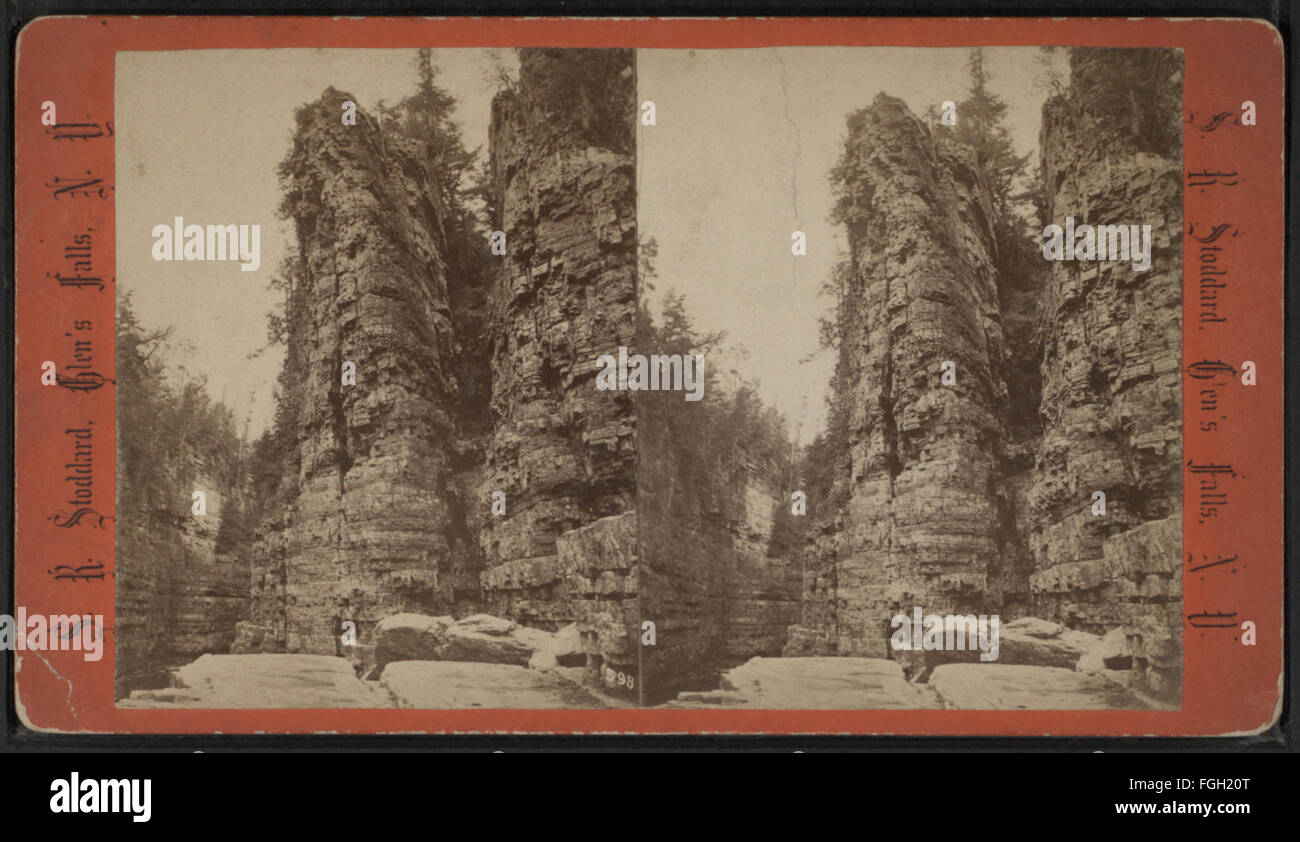 A photograph by Seneca Ray Stoddard showing 'The Sentinel', a rock ...