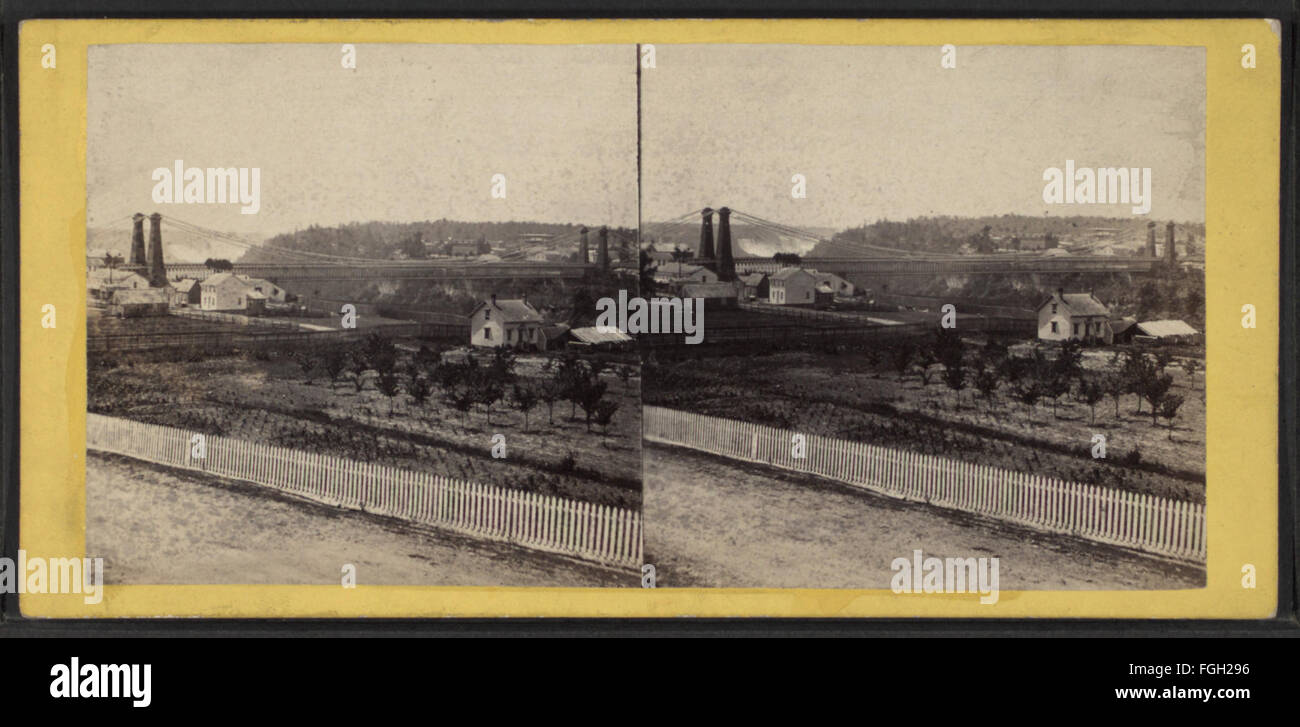 This photograph by E. & H.T. Anthony captures the Suspension Bridge and ...