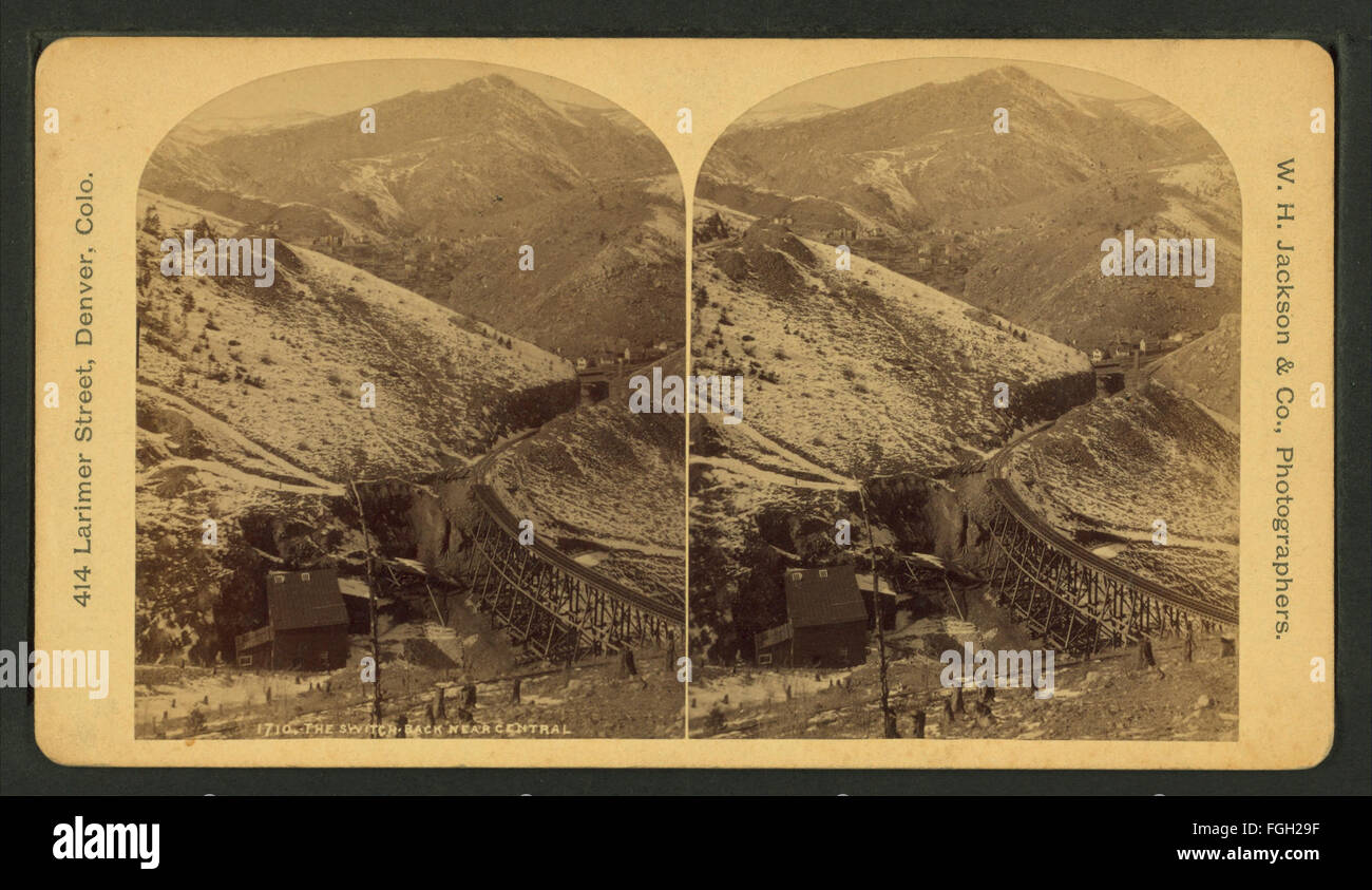 A photograph by W.H. Jackson & Co capturing the Switchback, a steep ...