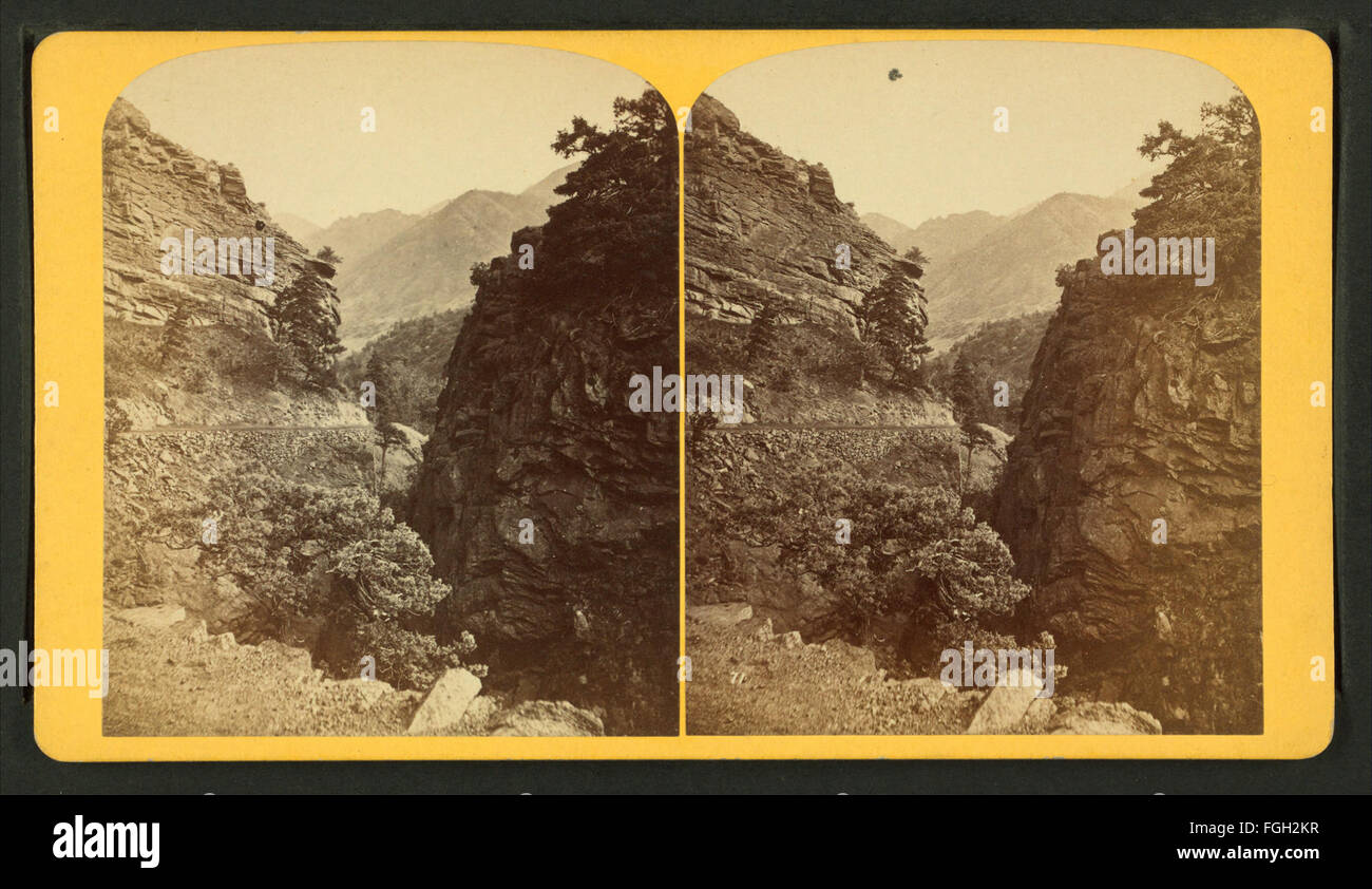 A photograph by Byron H. Gurnsey showing a view from the Ute Pass, one ...