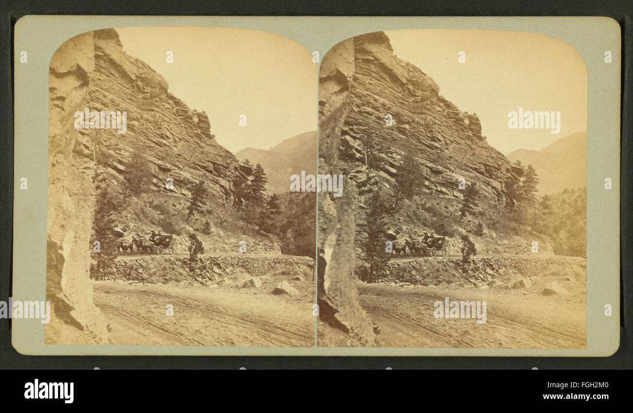 The Ute Pass wagon road, photographed by Byron H. Gurnsey, connecting ...