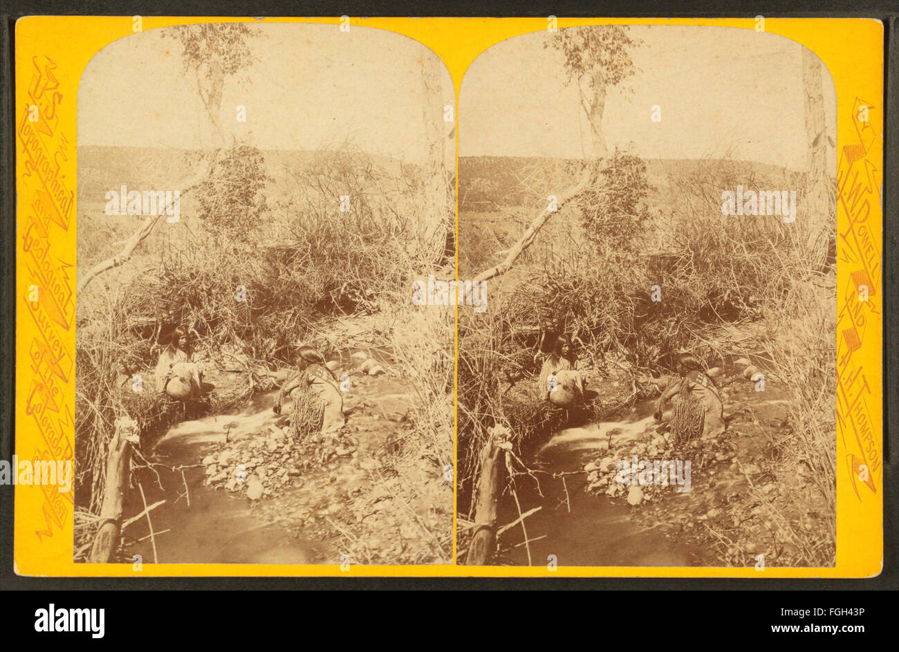 A photograph by John K. Hillers showing members of the Ute tribe ...