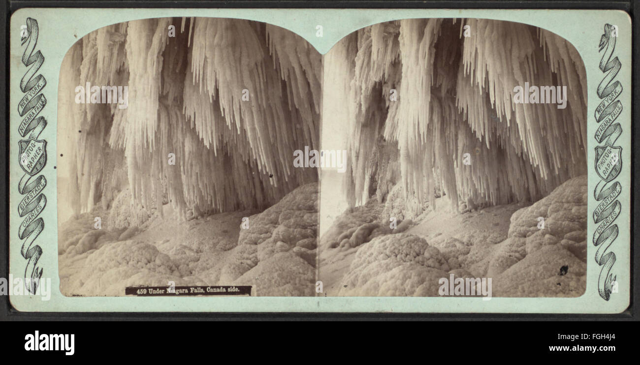 Under Niagara Falls, Canada side, from Robert N. Dennis collection of ...