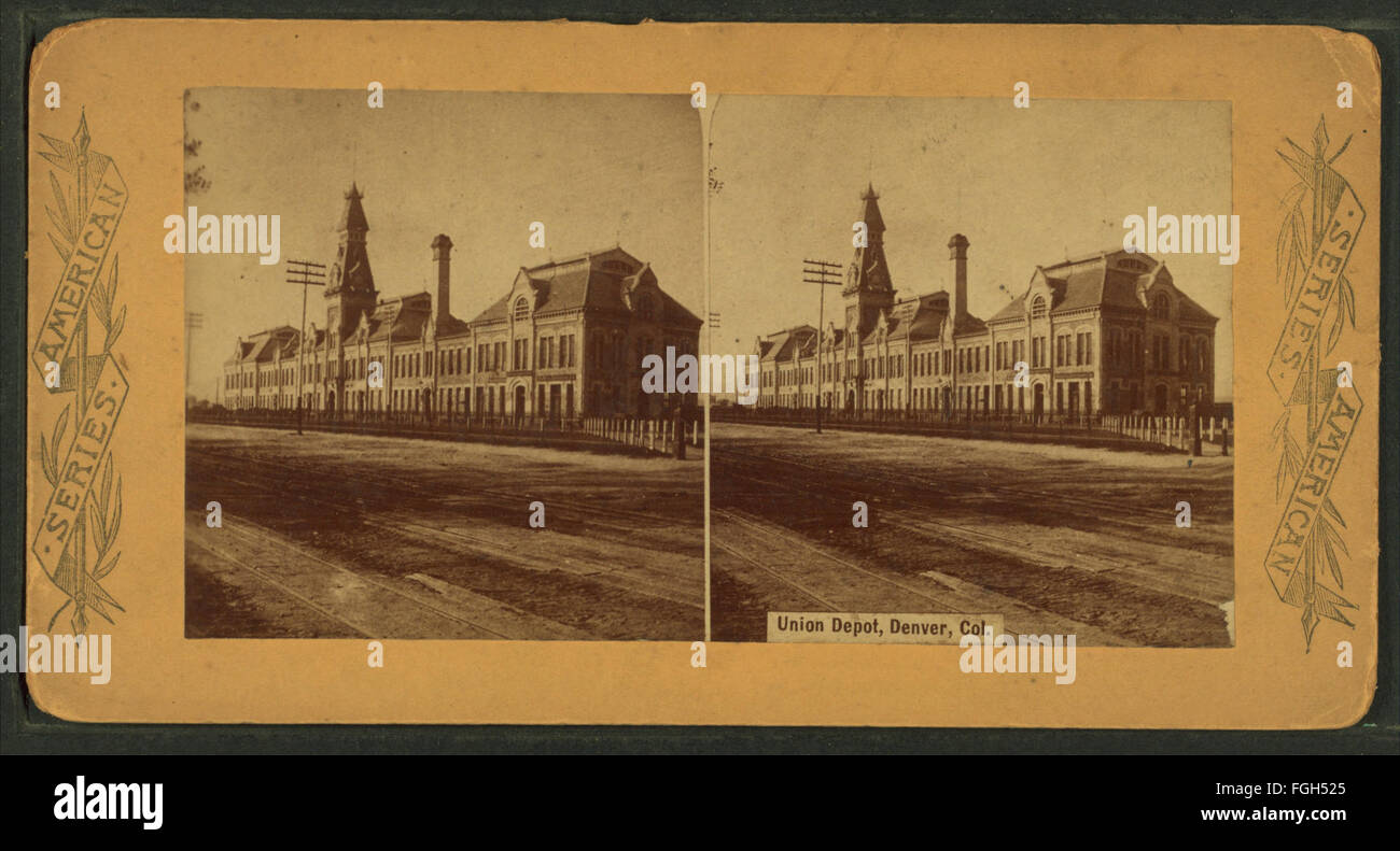 A photograph from the Robert N. Dennis collection showing Union Depot ...