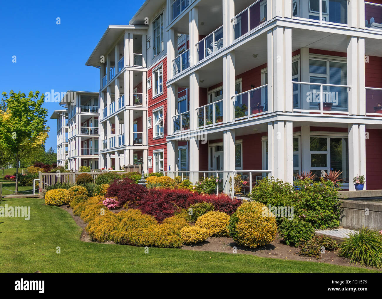 Modern apartment buildings in Richmond, British Columbia, Canada Stock ...