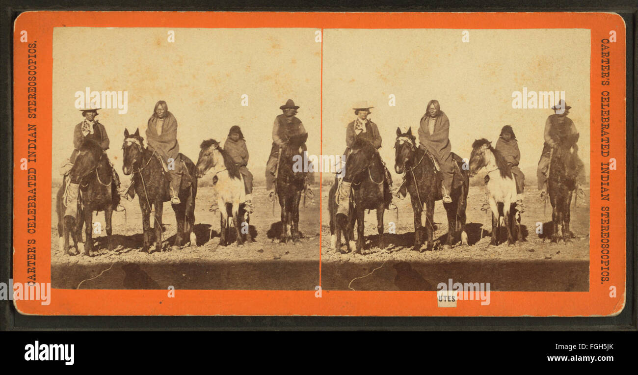 A photograph of the Ute people, taken by C. W. Carter. The image ...